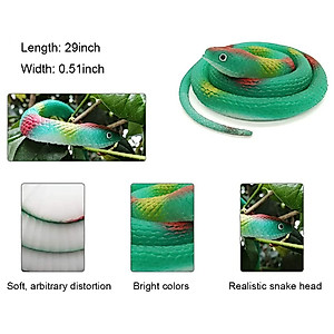 ZZF-LYA 4 Packs Realistic Rubber Snake Set-Plastic Forest Snakes Realistic Rubber Snake Assorted Colorful Fake Snake Figure Keep Birds, Squirrels, Rats Away