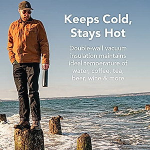 MiiR, Climate+ Wide Mouth Bottle, Stainless Steel, Double-Wall Vacuum-Insulated, Silver, 20 Fluid Ounces