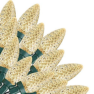 Dazzle Bright 5.5 Inch 50 Pack Christmas Light C9 Stakes + 50 LED 33 FT C9 Christmas String Lights