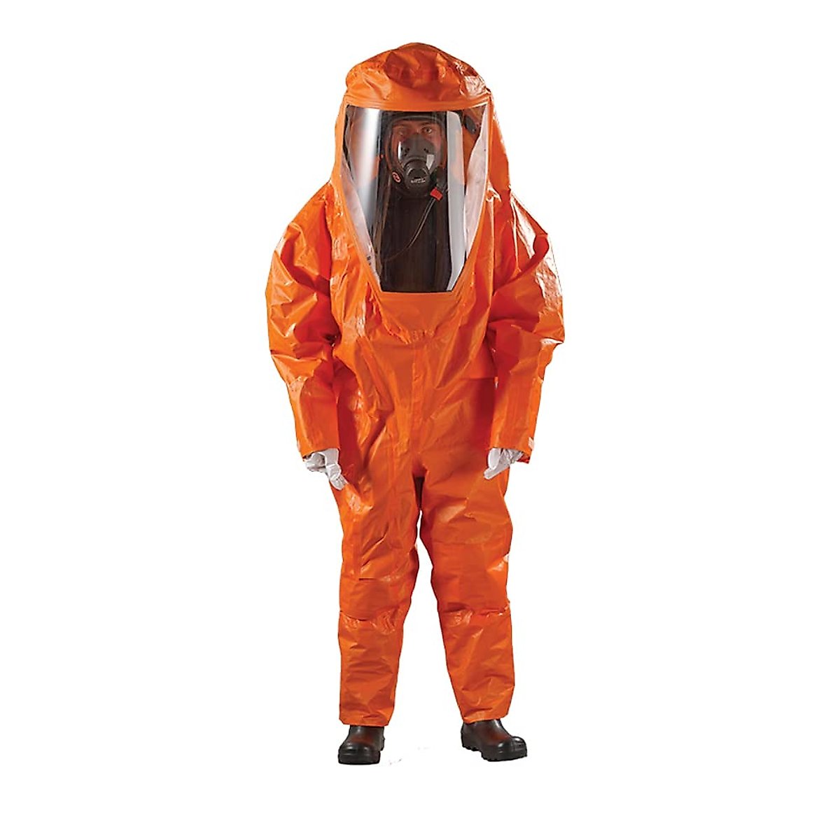Ansell Healthcare OR60-T-92-801-04-G02 MICROCHEM by AlphaTec Gas Tight Suit with Attached Sock and Barrier Glove, Level A, Sleeve Over-Cuffs and Boot Over Flaps, Large