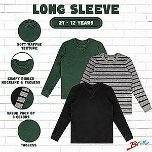 Brix Boys' Long Sleeve Thermal - Waffle Shirts 3-pk Fashion Boys. 10