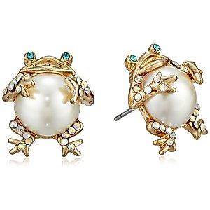 Betsey Johnson Frog Stud Earrings