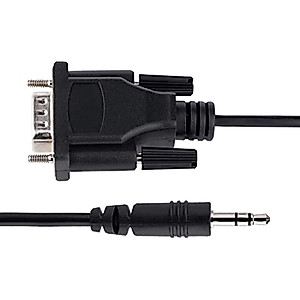 StarTech.com 3ft (1m) DB9 to 3.5mm Serial Cable for Serial Device Configuration, RS232 DB9 Male to 3.5mm Cable for Calibrating Projectors, Digital Signage, TVs via Audio Jack (9M351M-RS232-CABLE)