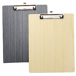 Ciieeo 2pcs Folder Board Pencil Document Clipboard Clipboards Exam Paper Clips Document Organizer Writing Base Plate Conference Writing Board Wood Grain Office Wooden Test Paper Holder