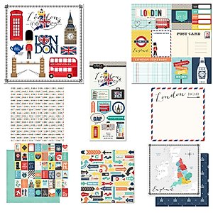 Scrapbook Customs 17579 Themed Paper and Stickers Scrapbook Kit, London City Memories