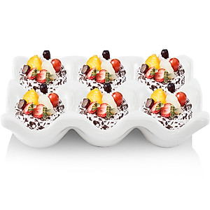 DEAYOU 4 Pack Porcelain Egg Container, Ceramic Eggs Keeper Storage Organizer for Display, Kitchen, White