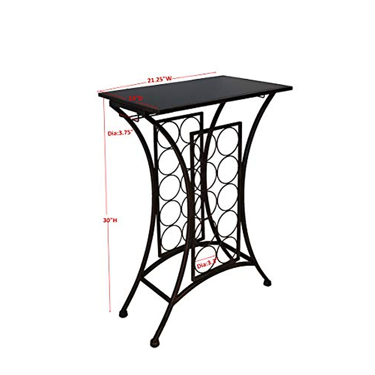 Kings Brand Furniture - Free Standing Wine Storage Organizer Rack Display Stand with Glass Holders
