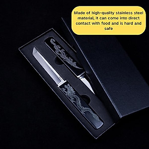 2 In 1 Samurai Knives, Dragon And Phoenixs Double Blade Knife Set, Twin Knife With Sheath, Dual Fruit Knife,Small Chef Knife,Two Hand Knife,Camping Knives for Cutting Meat,Vegetables & Fruit (Style-C)