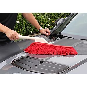 The Original California Car Duster California Car Duster 62443 Standard Car Duster with Plastic Handle, Red 25 Inch