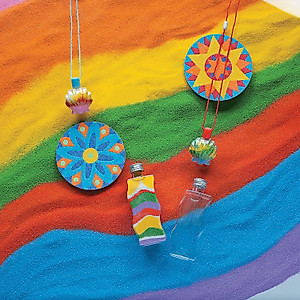 Fun Express Sea Shell Sand Art Necklace - Makes 12 - DIY Crafts for Kids