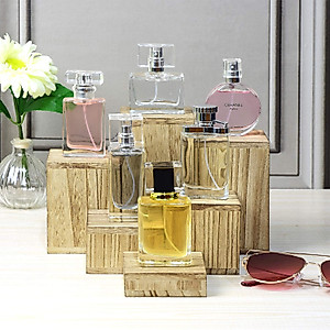 MOOCA Wooden 6 Pcs Square Risers for Display Jewelry and Accessories Display Stand Wooden Risers For Jewelry Figurine, Oak