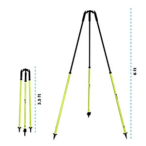 AdirPro 2M Two-Piece GPS Rover Rod (Red) & AdirPro Surveying Tripod for Prism (Green) Bundle
