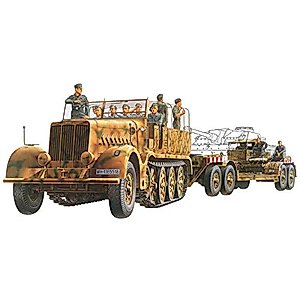 Tamiya 300035246-1:35 WWII special operations vehicle 9 Famo with low-bed trailer