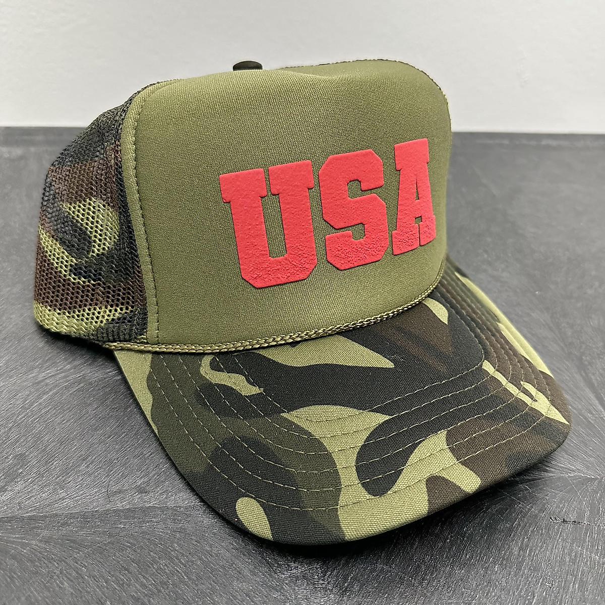 Custom Text Puff Print Trucker Hat Add Your Text Hat Personalized Trucker Hat