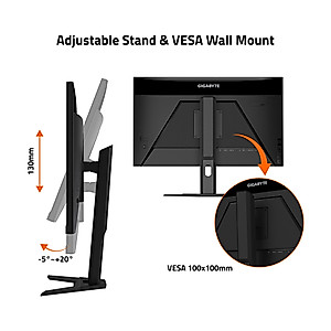 GIGABYTE G27F 2 - 27" 165Hz 1080P Gaming Monitor, 1920 x 1080 SS IPS Display, 1ms (MPRT) Response Time, 95% DCI-P3, 1x Display Port 1.2, 2x HDMI 2.0/ USB 3.2 ,Black