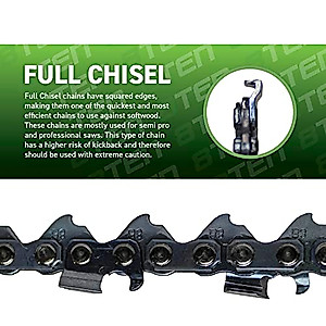 8TEN Full Chisel Chainsaw Chain 20 Inch .050 .325 80DL for Husqvarna 450 455 460 Rancher Craftsman Jonsered CS2252 CS2253 (3 Pack)