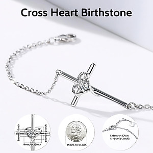 YZSFMZGE Cross Bracelet 925 Sterling Silver Bracelets for Women Adjustable Bracelet