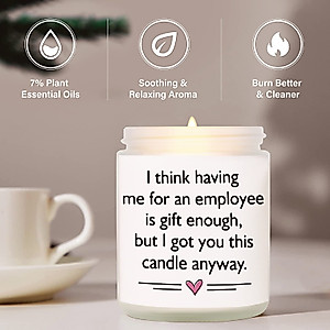 Afterprints Scented Candles - Boss Gifts for Women Men, Funny Birthday Gifts for Best Boss, Boss Lady, Boss Female, Cool Gifts for Bosses - Lavender Natural Soy Wax Candle