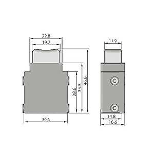 17A HY37 NO Lock Dustproof Trigger Pushbutton Switch for Hand-Held Electric Garden Tools Mower, 2-Pack