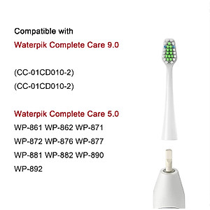 Replacement Toothbrush Heads Fits for Waterpik Complete Care 9.0 (CC-01), Care 5.0 (WP-862) Sonic Electric Tooth Brush Refill(8-pc), Pisonicleara