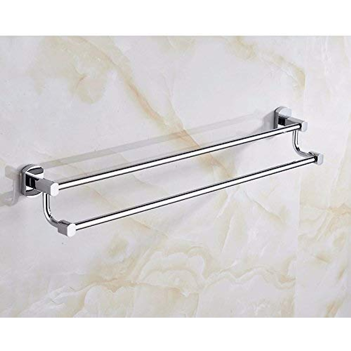 OMOONS Towel Bar Towel Rack Towel Holder Towel Rod-Modern Simplicity Copper Copper Chrome Plating Double Layer Thicken Rack/Silver/70Cm
