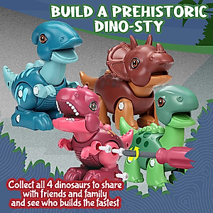 Smarkids Take Apart Dinosaur Toys (4-Pack) | Includes Safe Screwdriver & Screws | STEM Toys, Toddler Learning Toys, Building Toys, Tools for Kids | Educational Toys for 3+ Year Old Boys & Girls