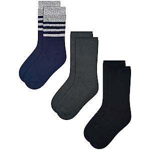 RATIVE Cold Weather Thick Heat Trapping Insulated Thermal Boots Socks Pack Warm Winter Long Crew for Men Women (12-14,2 pairs/black+grey+navy)