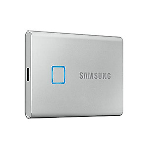 Samsung T7 Touch Portable SSD - 1 TB - USB 3.2 Gen.2 External SSD Metallic Silver (MU-PC1T0S/WW)