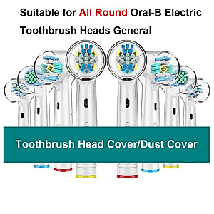 Replacement Brush Heads Cover/Caps, Brush Head Protection Cover Compatible with Oral-B Electric Toothbrush All Round Brush Heads to Keep Dust Away for Travel, Camping, Family, School (6-Pack)