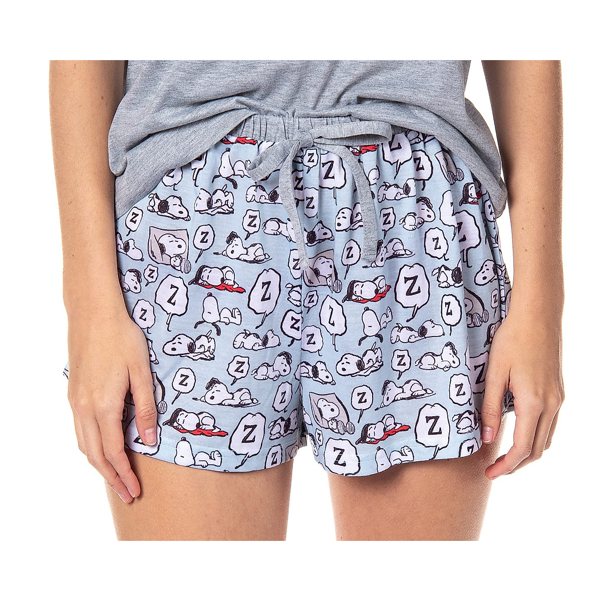 INTIMO Peanuts Womens' Snoopy I Like Naps Character Sleep Pajama Set Shorts (XXX-Large) Multicolored