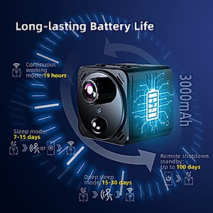 Mini Spy Camera Hidden WiFi 4K Wireless Indoor Small Nanny IP Cam Home Security Secret Tiny Surveillance Cameras with Phone App Night Vision AI Human Detection 100 Days Standby Battery Life