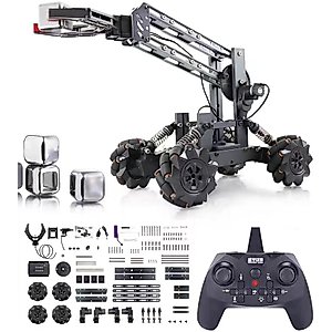 VANLINNY Smart Robot Arm Kit,2-in 1 Science Kits with 4-DOF Robotic Car,Electronic Programming DIY Toy for Kids Ages 8+,Promotes STEM Interest in Science,Technology,Best Birthday Gifts for Boys/Girls.