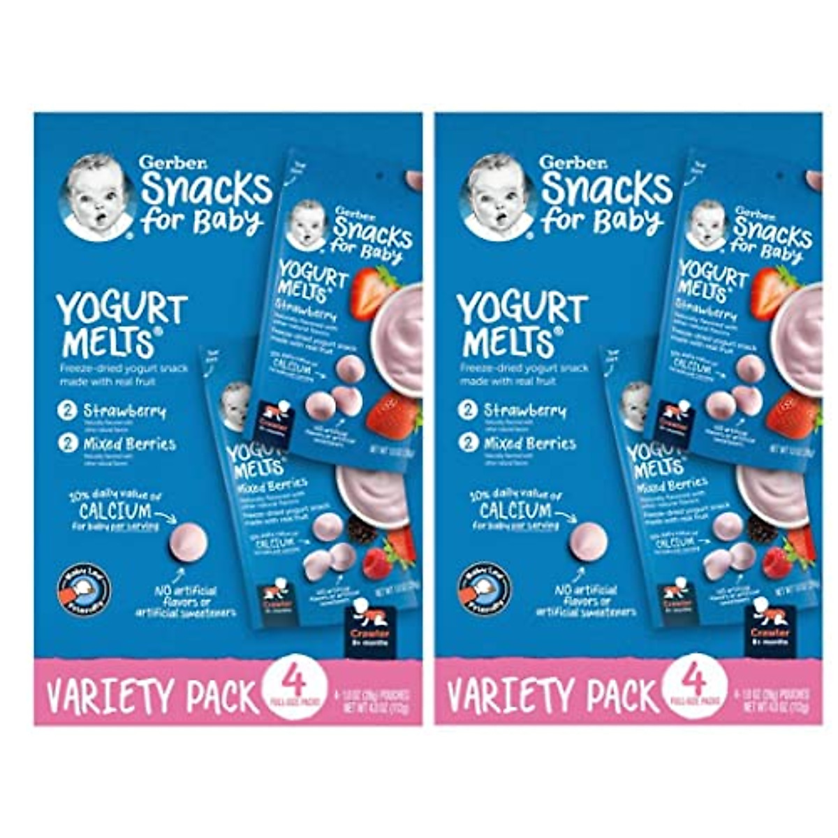 Gerber Graduates Yogurt Melts, Strawberry and Mixed Berry, 1 Ounce(Pack of 8)