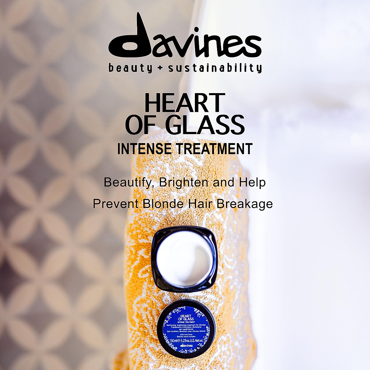 Davines Heart of Glass Intense Treatment for Blonde Care, 5.29 oz (Pack of 1)