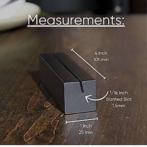 Gardna 20 Pack 4 X 1 X 1 inches Black Wood Place Card Holders, Premium Beech Wood Table Number Holders for Weddings, Parties, Events, Table Sign Holders, Photos, Menu Cards, and Displays