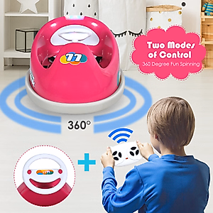 INFANS Kids Ride On Car, 6V Bumper Car Electric Vehicles with 2 Driving Modes,360 Degree Spin, Remote Control, LED Lights, Music, Bluetooth, Rechargeable Battery Powered Toys (Blue)