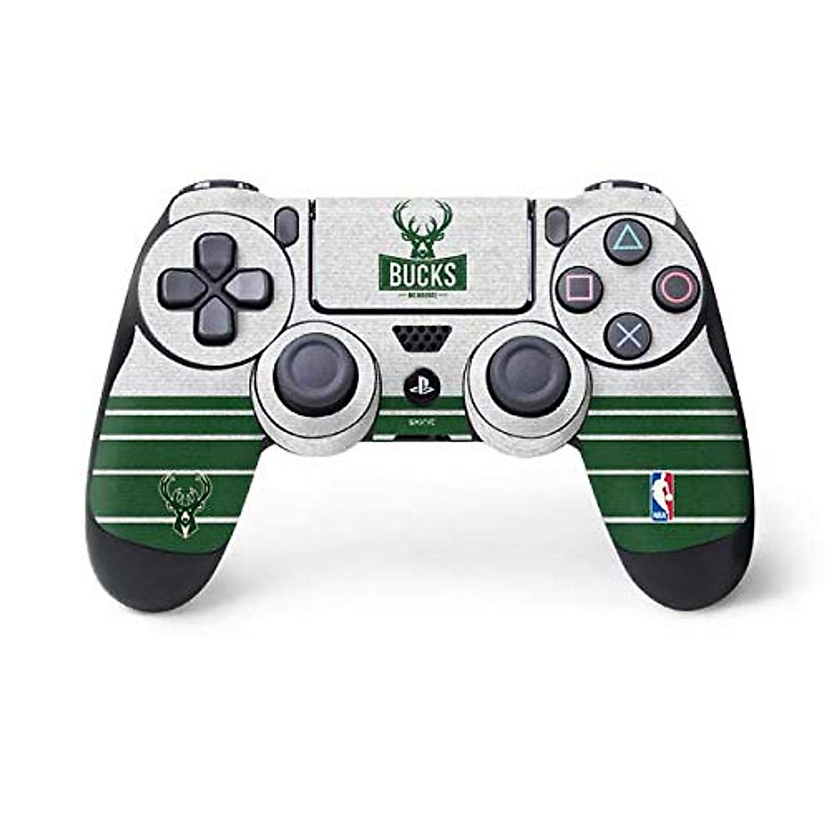 Skinit Decal Gaming Skin Compatible with PS4 Controller - Officially Licensed NBA Milwaukee Bucks Static Design
