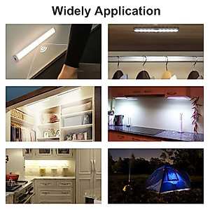 CCBASEBALL Motion Activated RV Step Lights, 10 LED Battery Operated Motorhome Motion Sensor led Light Strip, Magnetic Night Light Bar for Motorhome Travel,Travel Trailers, Camper (2 Pack)