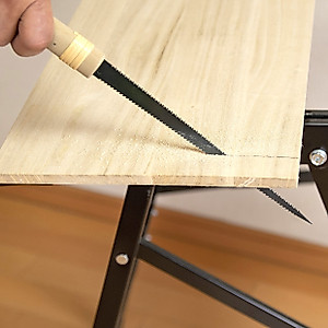 RANSHOU Japanese Pull Saw Woodworking Mini Keyhole Saw 4-3/4" Made in JAPAN, Ryoba Double-Edge Hand Saw for Wood, Plywood, Drywall, Sheetrock, Gypsum Board, Plasterboard, Wood Handle