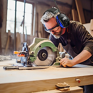 PROTEAR AM/FM Bluetooth Radio Headphones 25dB NRR,Noise Reduction Safety Earmuffs,Digital Display Headset,Lithium Battery Rechargetable Ear Hearing Protection for Walkman Mowing,Lawn,Work(Blue)