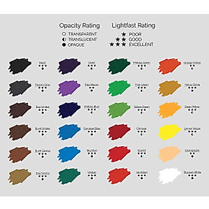 MyArtscape Acrylic Paint Set - 24 x 12ml Tubes - Lightfast - Heavy Body - Long Lasting - Vibrant Colors - Professional Art Supplies - Artist Quality Paints