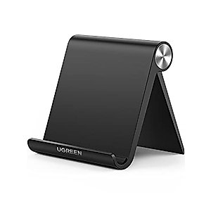 UGREEN Cell Phone Stand for Desk Phone Holder Foldable Portable Adjustable Compatible with iPhone 14 13 Pro Max, iPhone 12 11 Plus SE XS XR 8 7, Office Desk Travel Accessories, Black