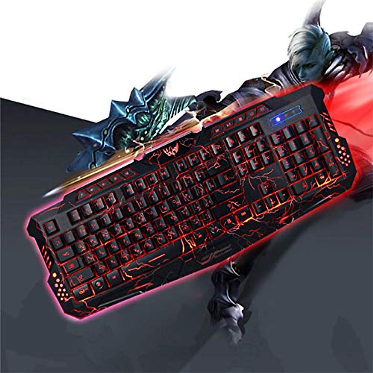 FAIYIWO Excelvan M-200 3 Colors Backlight Wired Gaming Keyboard Fire Cracks FAIYIWO