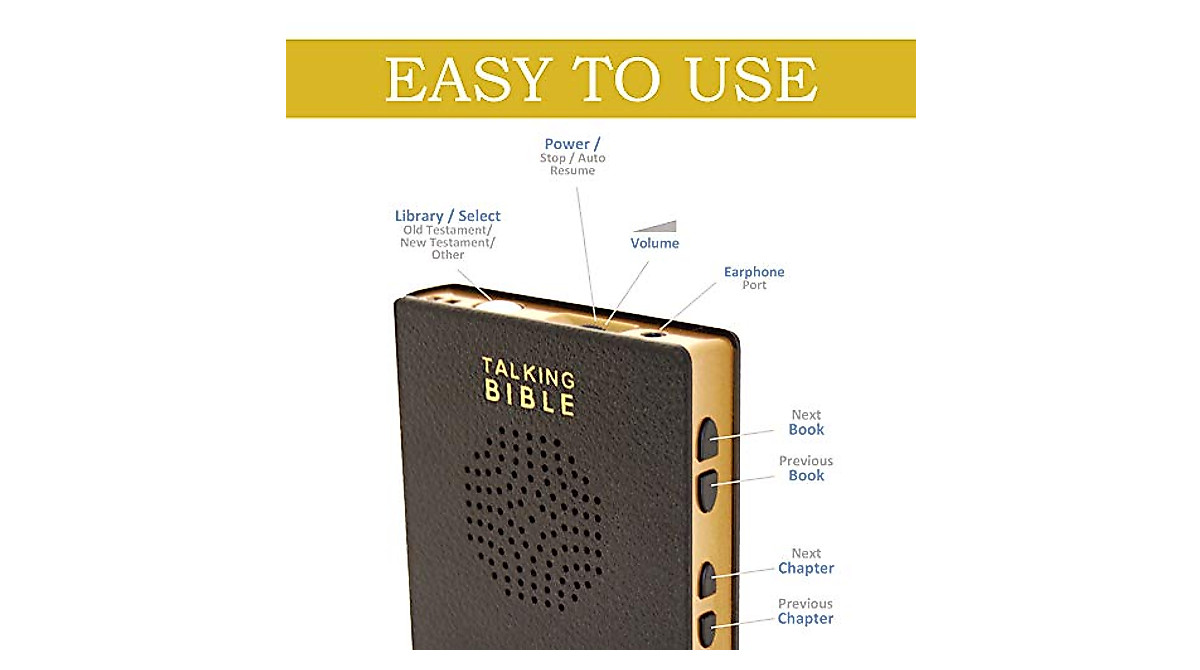 Talking Bible KJV Audio Player - Easy for Seniors, Kids, Blind