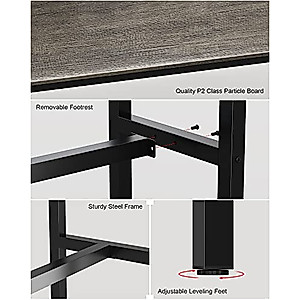 Teraves Bar Table with Solid Metal Frame,Counter Height Table Kitchen Bar Table for Dining Room,Living Room (47.24", Black Oak)