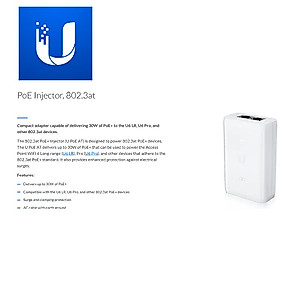 Ubiquiti PoE Injector, 802.3AT