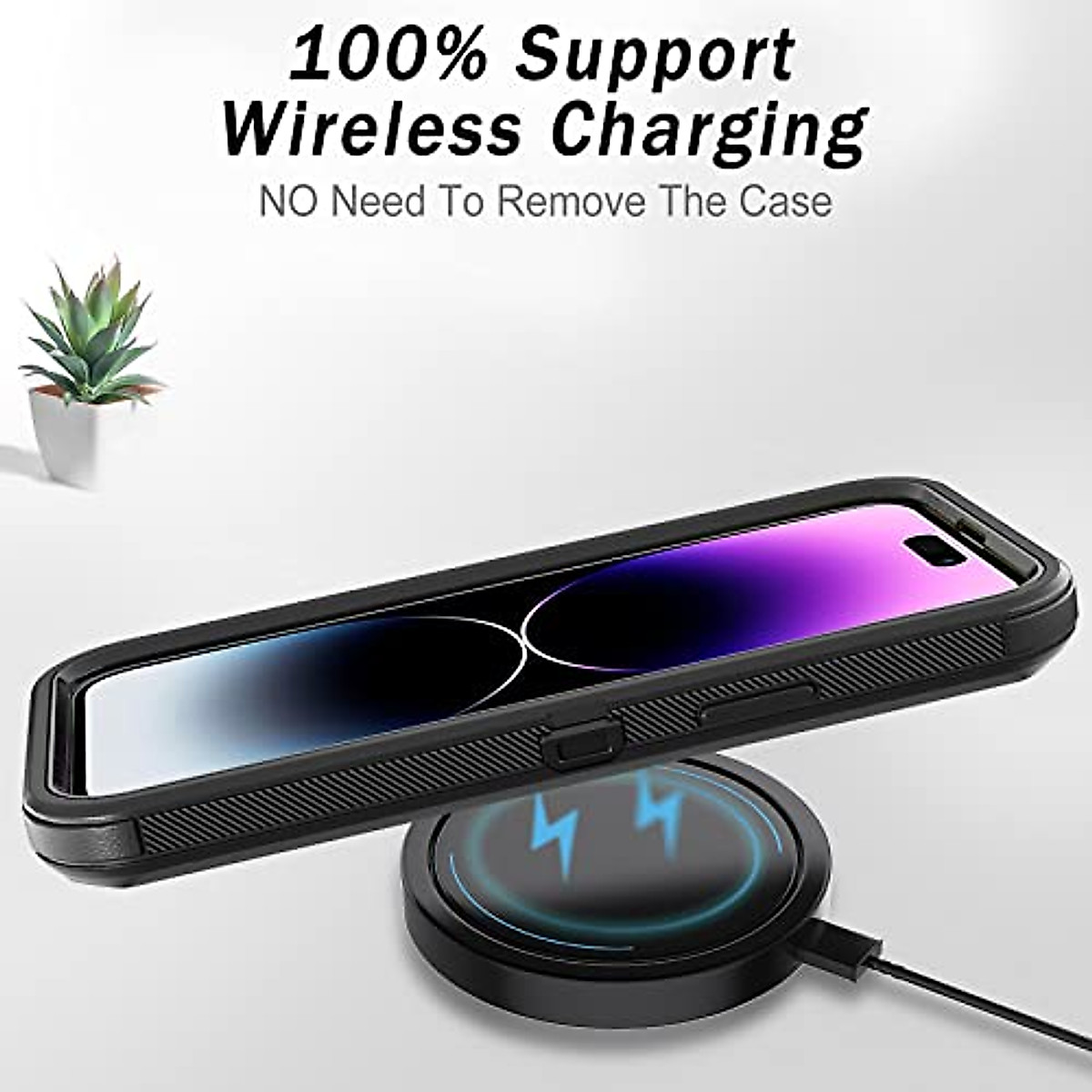 TASHHAR Phone Case for iPhone 14 Pro Case,Heavy Duty Hard Shockproof Armor Protector Case Cover with Belt Clip Holster for Apple iPhone 14 Pro 6.1 5G 2022 Phone Case (Black)