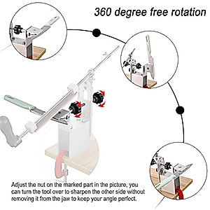 NEGOVORI Knife Sharpener,Professional Stainless Fixed Angle Sharpener,With 6 Plastic Base Whetstones, 360° Flip Rotation Fixed Angle Kitchen Chef Knife Sharpener Knife Sharpening Kit