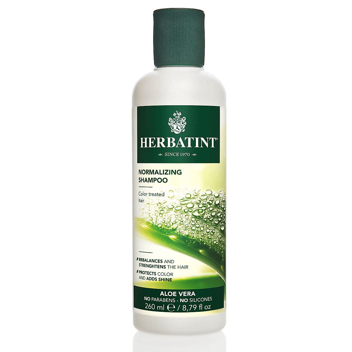 Herbatint Normalizing Shampoo for Color-Treated, Normal Hair - Aloe Vera to Rebalance, Strengthen, & Add Shine - No Parabens, Sulfates, Gluten - 8.79 fl oz.