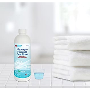 Hydrogen Peroxide Oral Rinse by DenMat; Fresh Mint Flavor. One Bottle of 16 Fluid Ounces (473 mL). Alcohol Free, for Oral Health, Minor Mouth Irritations, and Minor Gum Irritation.